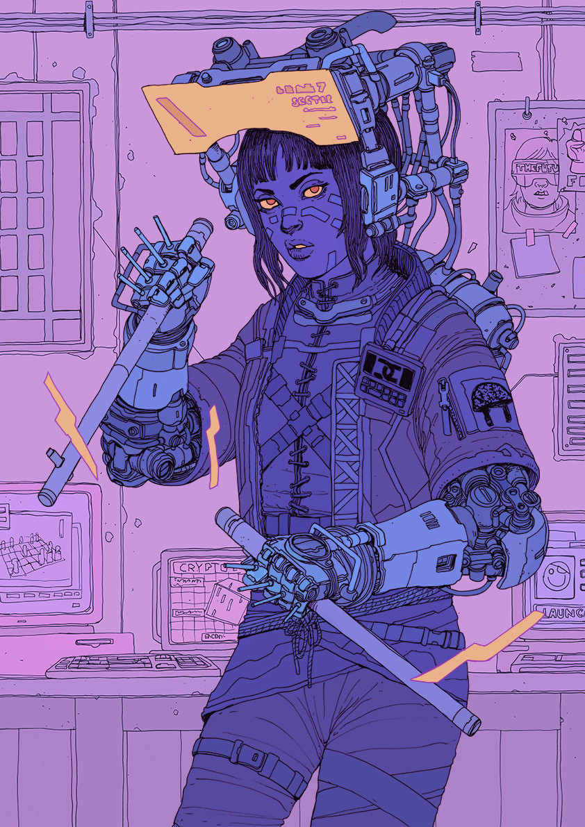 我们曾经推荐过的这位艺术家为《赛博朋克2077》绘制了封面插画 | 机核